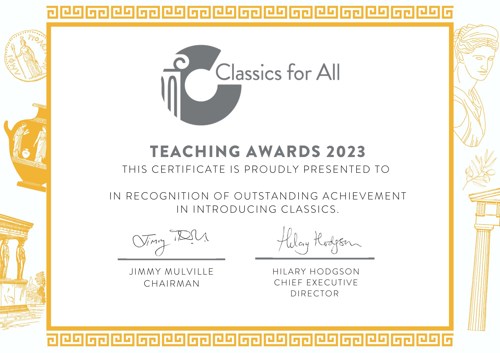 Teaching Awards 2023 | classicsforall.org.uk